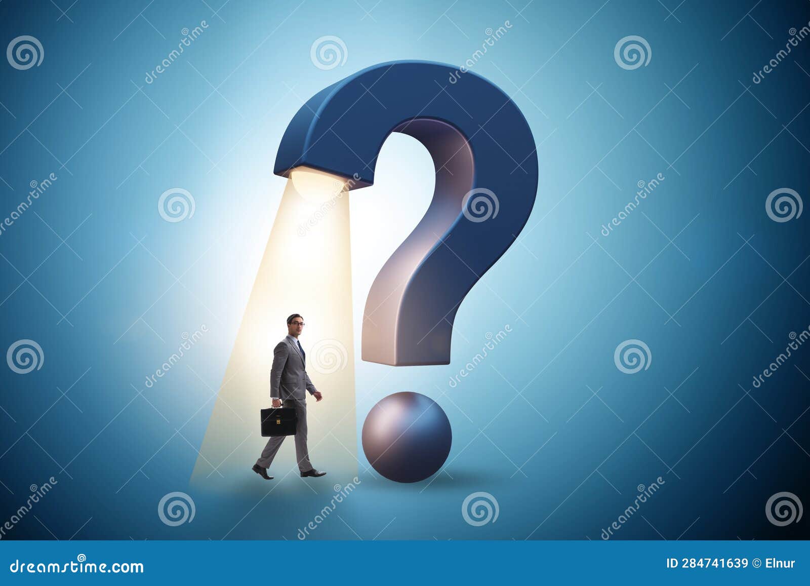 Concept with Question Mark and Businessman Stock Image - Image of ...