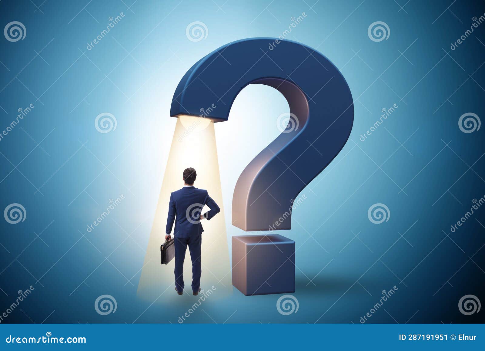 Concept with Question Mark and Businessman Stock Image - Image of doubt ...