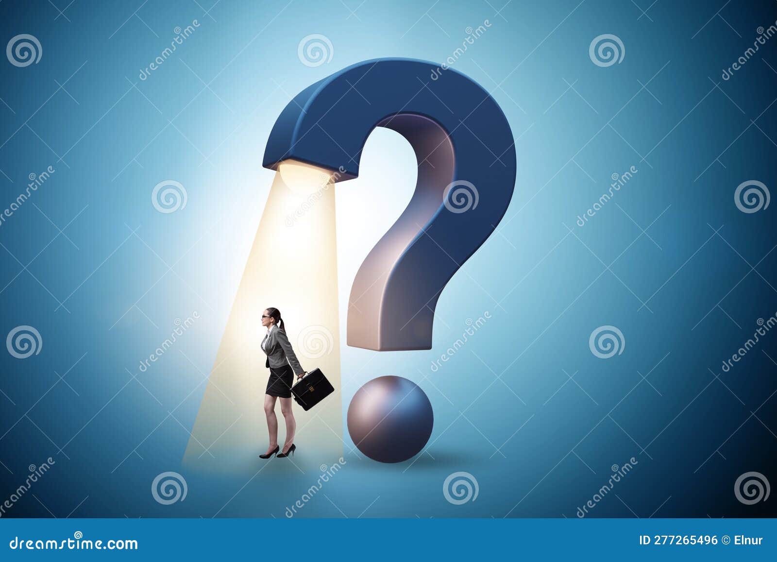 Concept with Question Mark and Businesswoman Stock Photo - Image of ...
