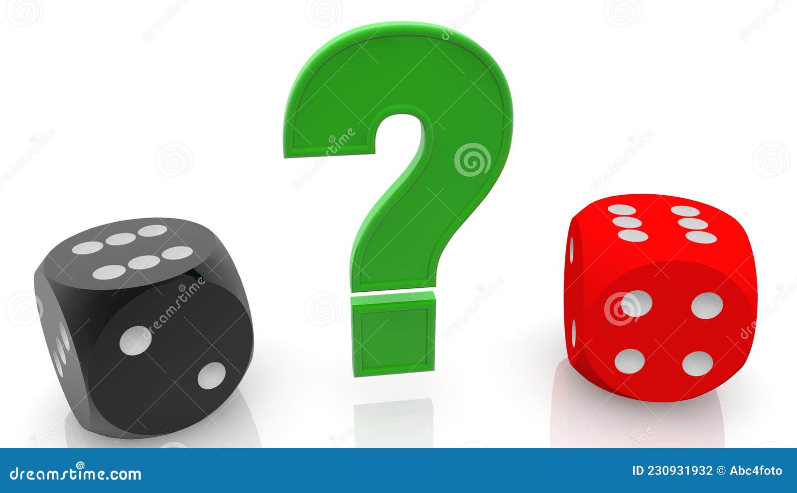 Concept of Question Mark with Dice Stock Illustration - Illustration of ...