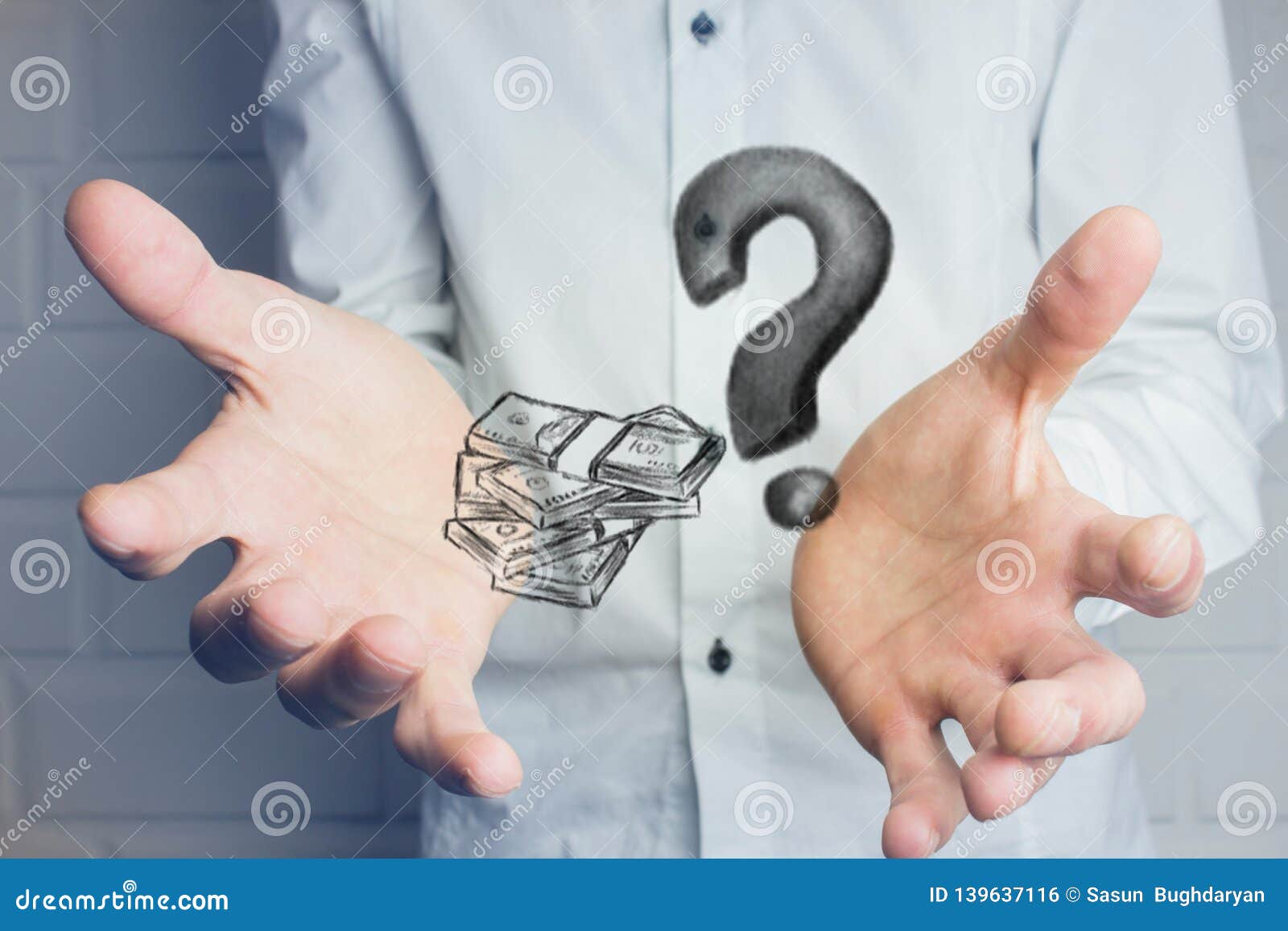 Concept of a Question Mark and Money Stock Photo - Image of success ...