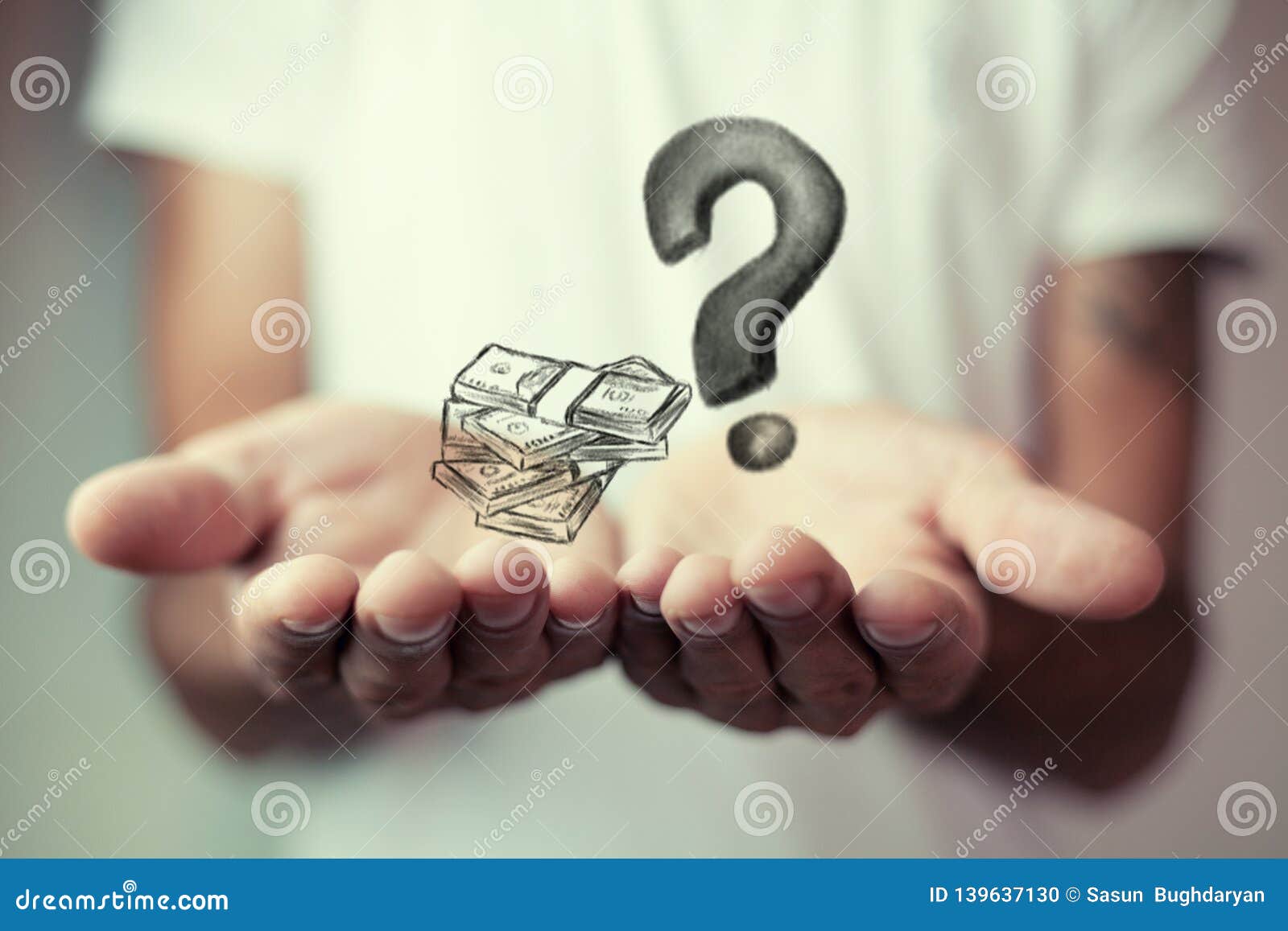 Concept of a Question Mark and Money Stock Photo - Image of banknote ...