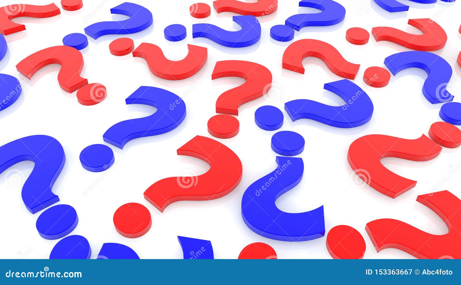 Concept of Question Marks in Red and Blue Colors Stock Illustration ...