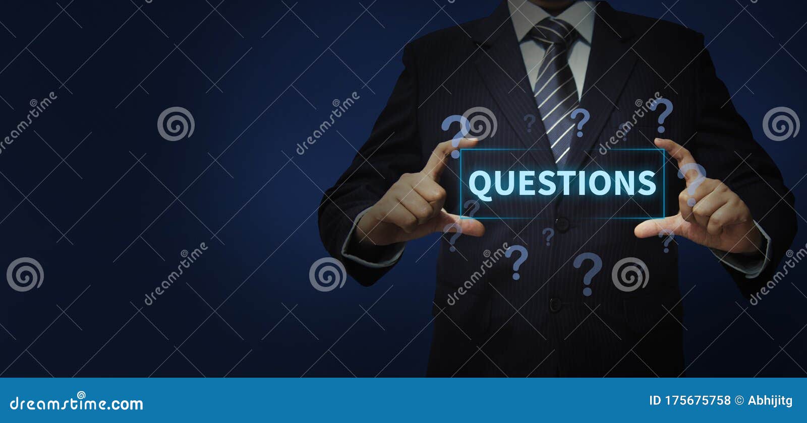 Question Text in Digital Format with Business Person, Question Concept ...