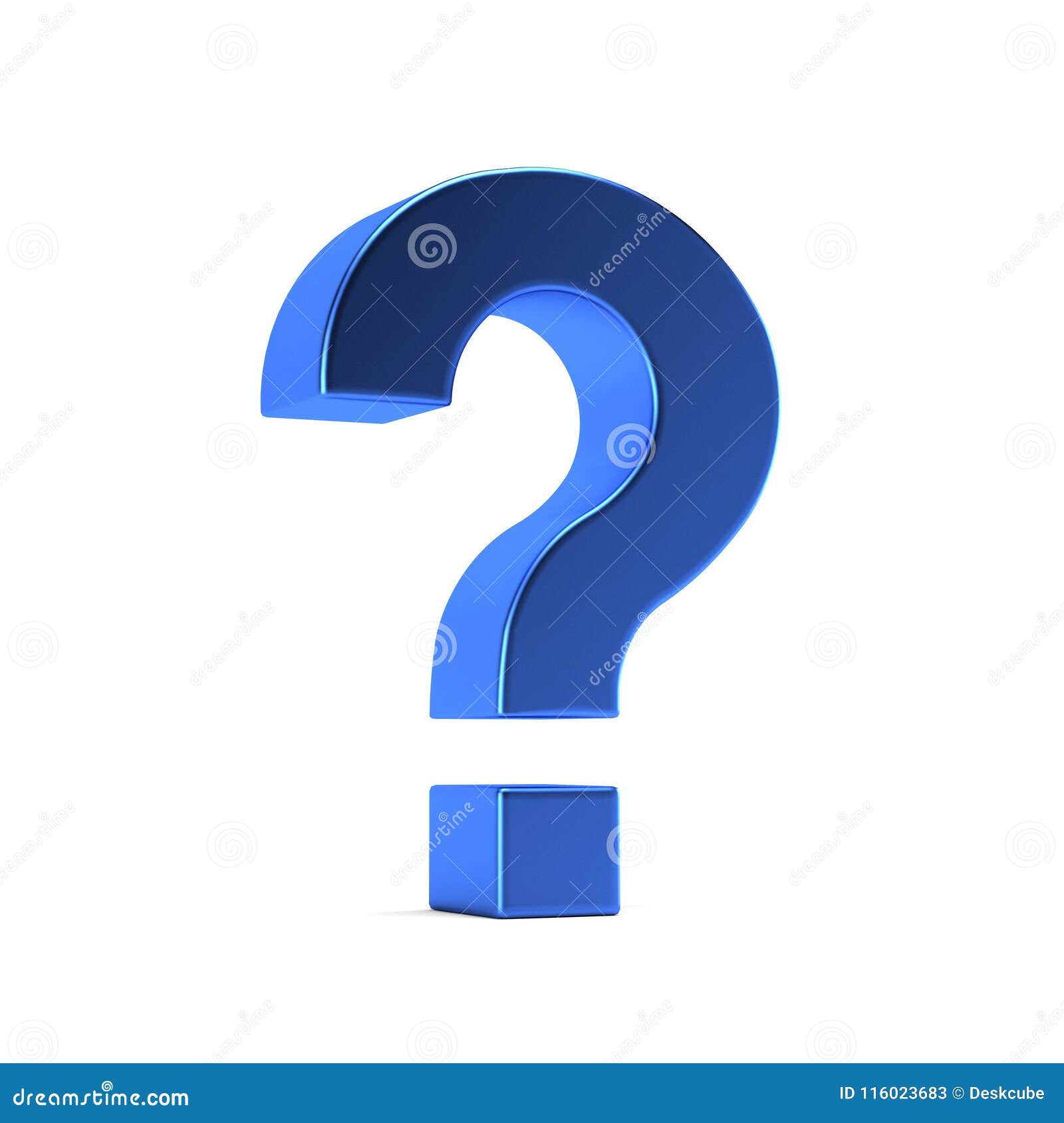 Question Mark Color Blue 3D Rendering Illustration Stock Illustration ...