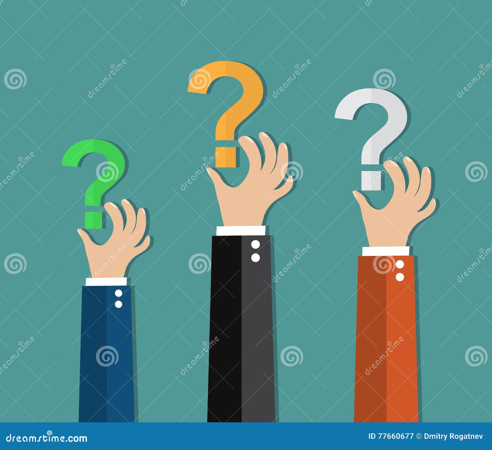Concept of questioning, stock vector. Illustration of hand - 77660677