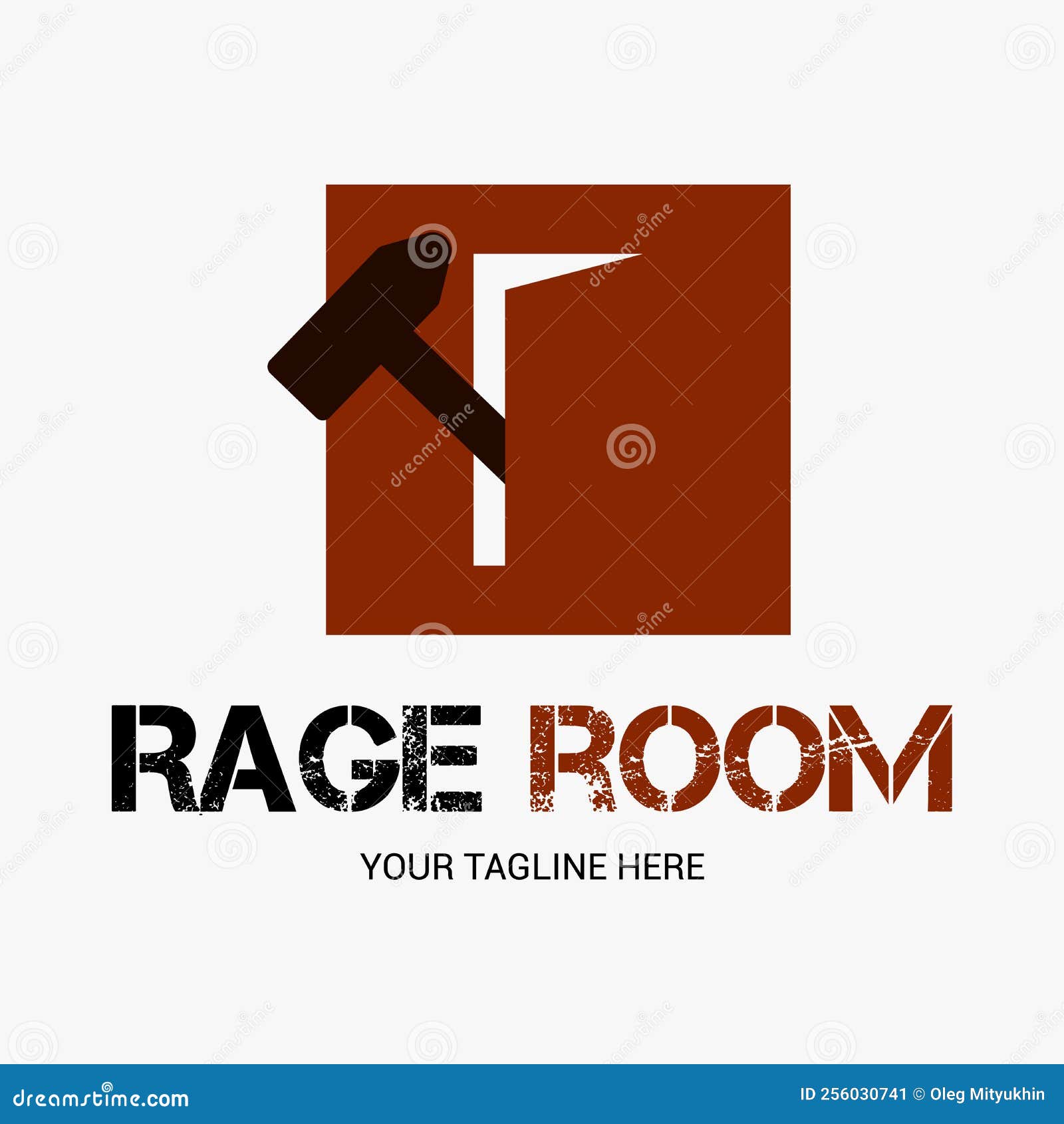 Concept of Rage Room, Smash Stuff Logo. Destruction House Vector Emblem ...