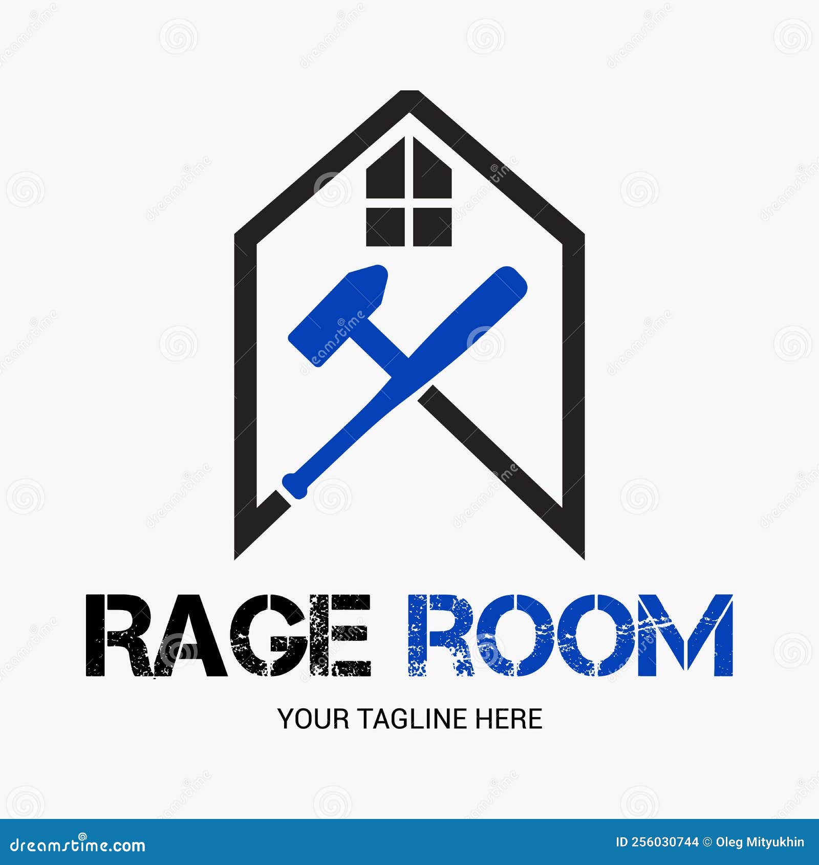 Concept of Rage Room, Smash Stuff Logo. Destruction House Vector Emblem ...