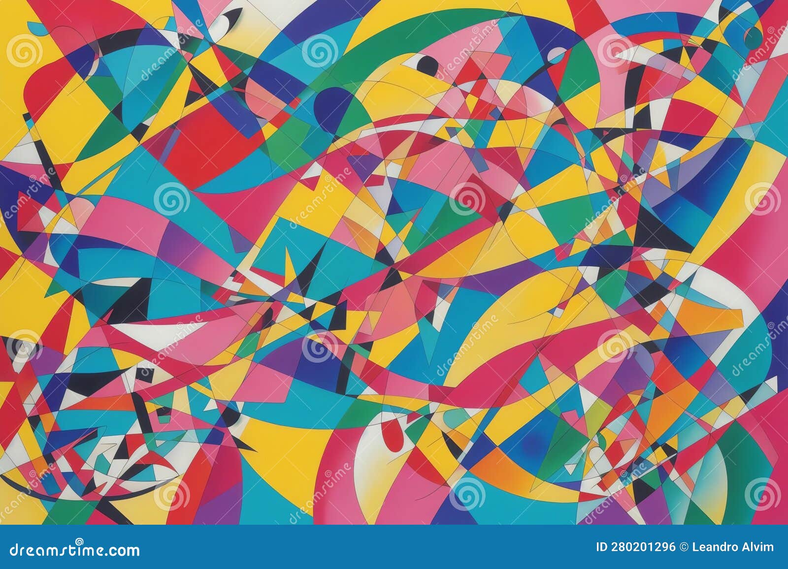 Rainbow Geometry Bold and Vibrant Abstract Art with Geometric Shapes ...