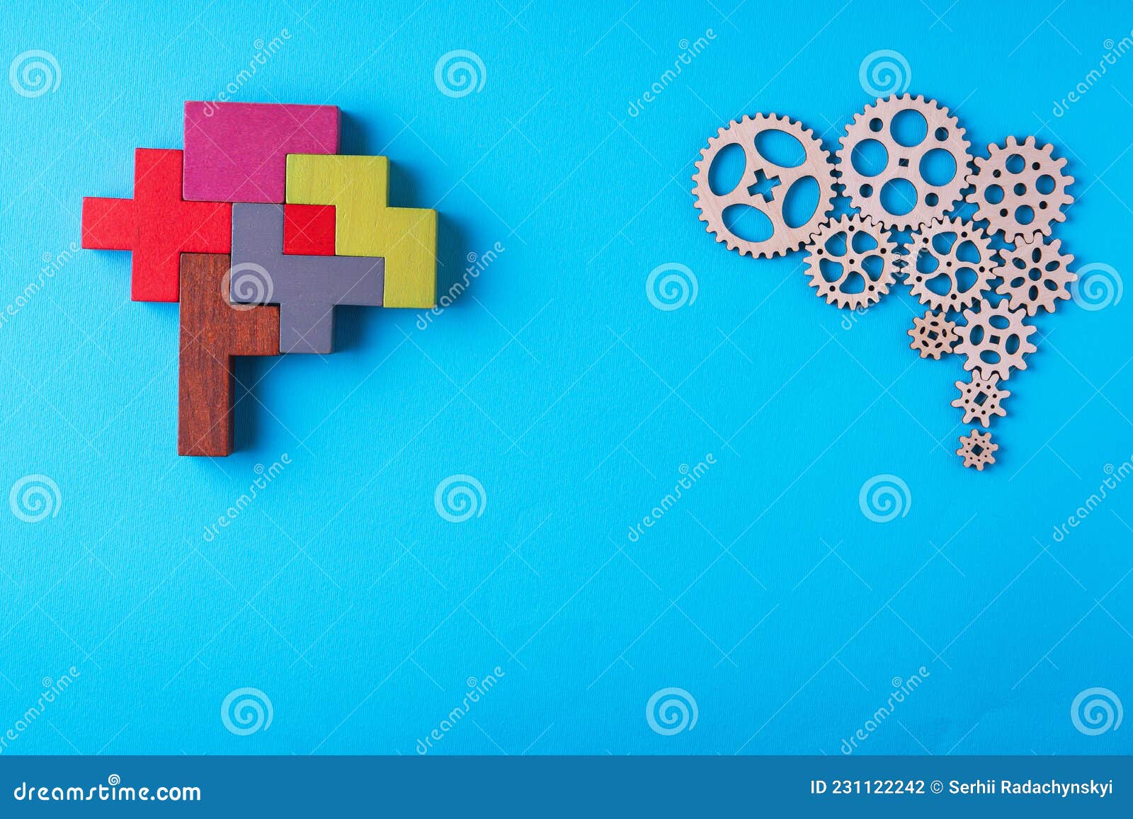 The Concept of Rational and Irrational Thinking. Colourful Shapes of ...