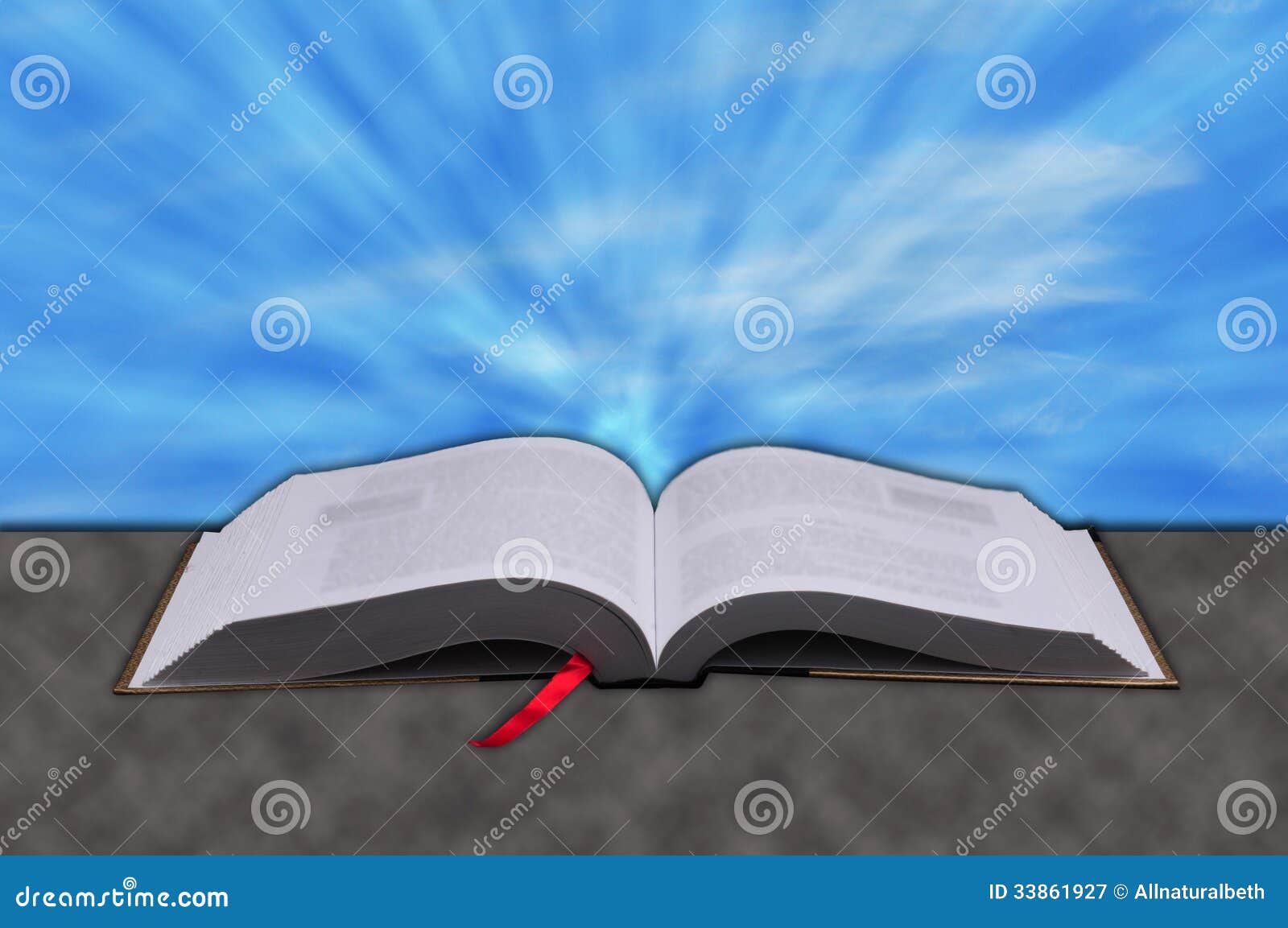 A Shining Bible, A Bright Beam Of Light And A White Dove Of The Holy ...