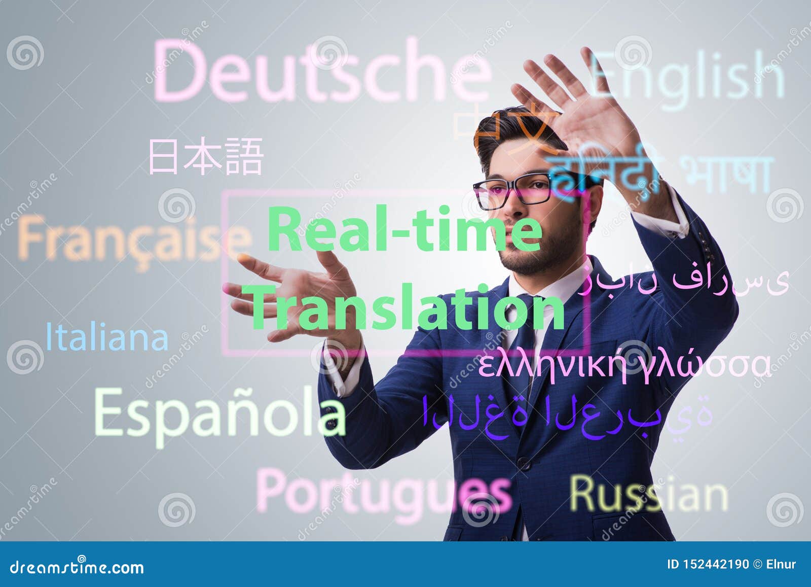 Concept of Real Time Translation from Foreign Language Stock Photo ...
