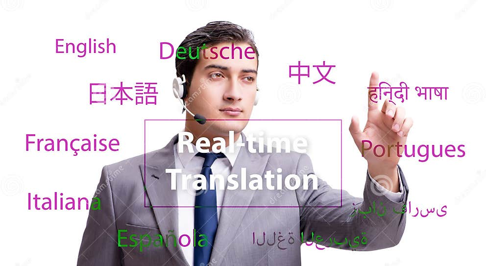 Concept of Real Time Translation from Foreign Language Stock Photo ...