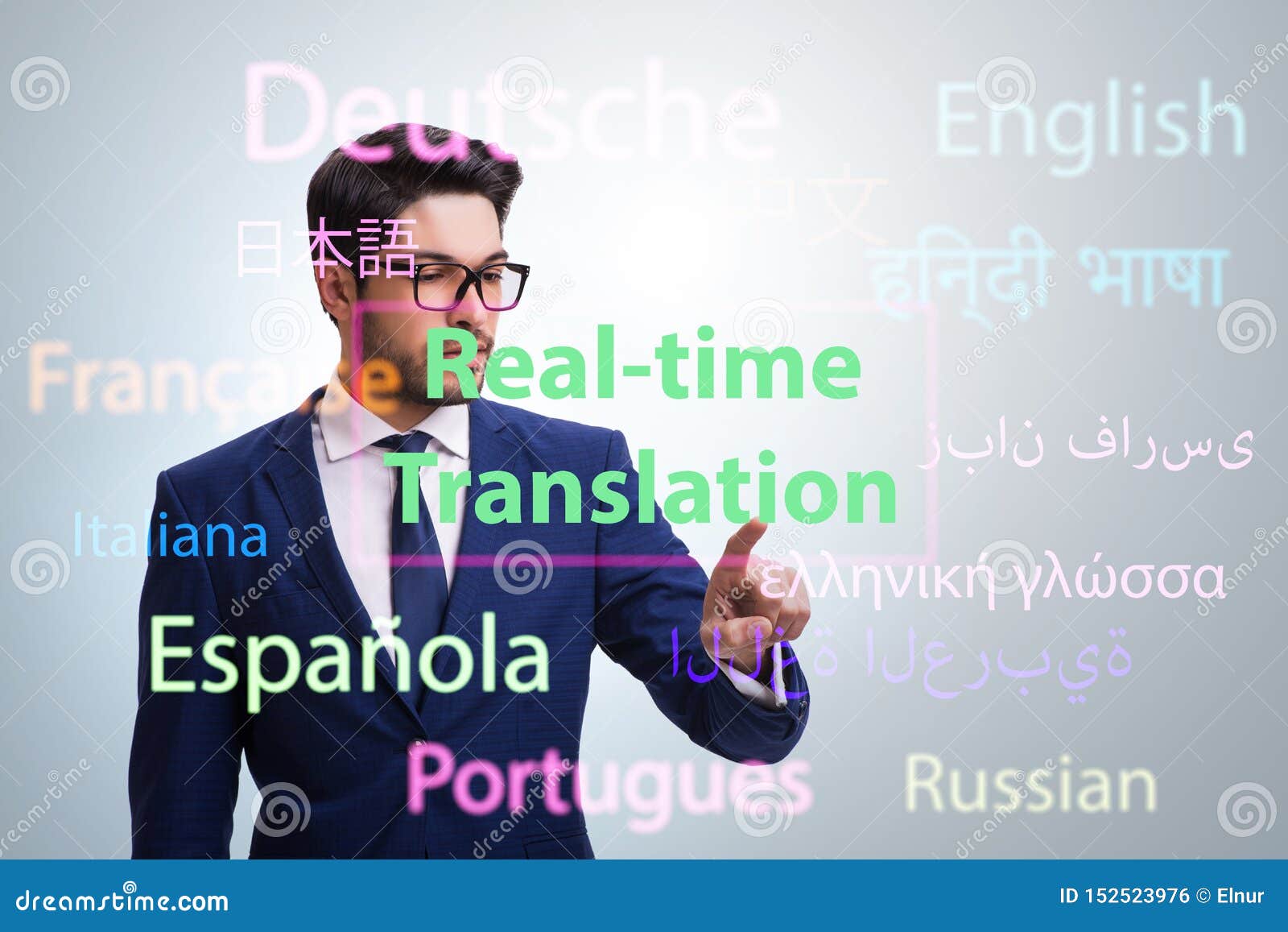 Concept of Real Time Translation from Foreign Language Stock Photo ...