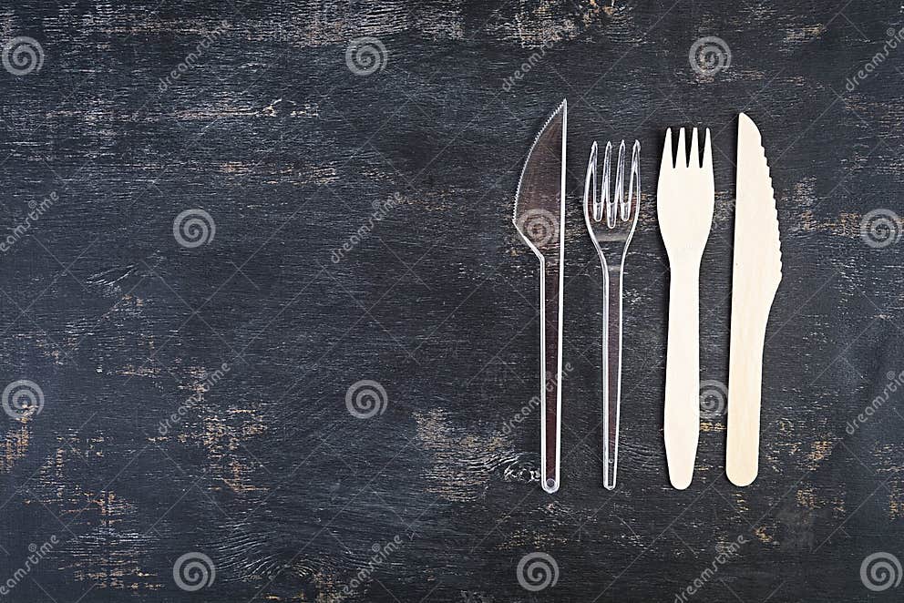 Concept Recycle. Table Serving with Eco-friendly Cutlery Stock Image ...