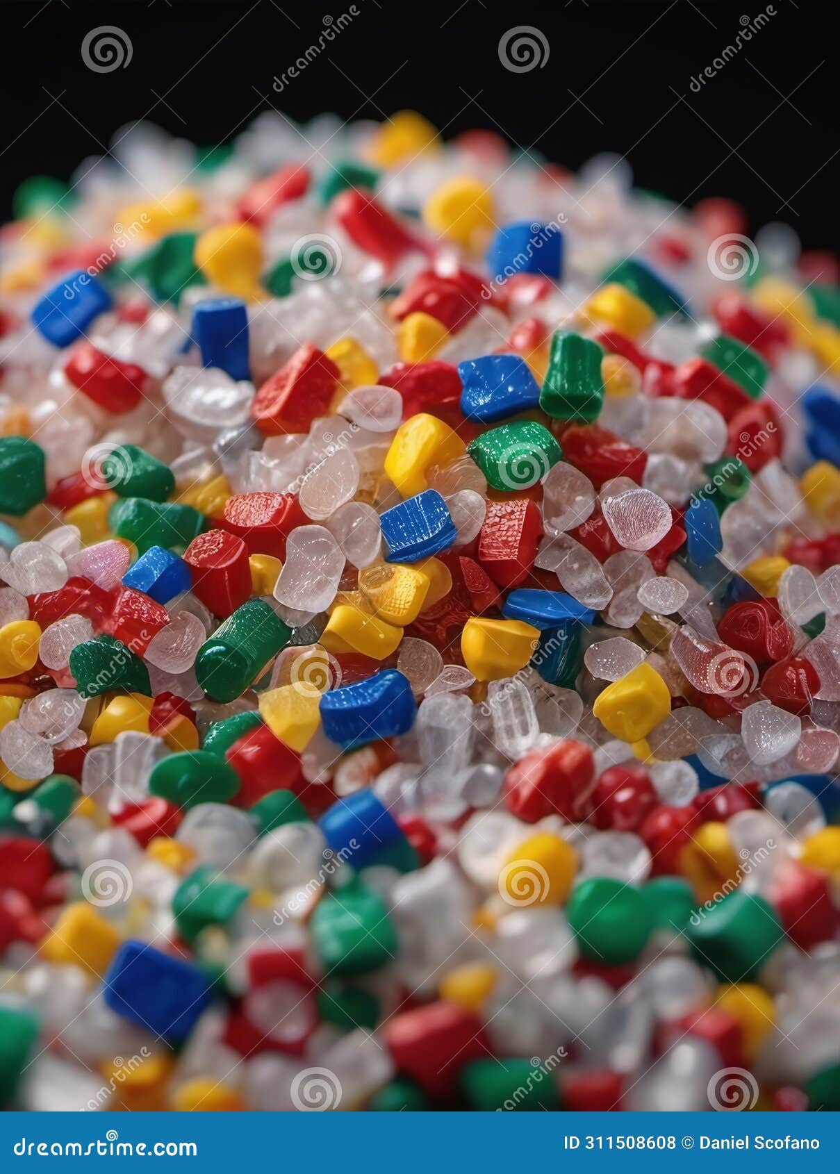 Recycled Plastic Made from Crushed Granules Including Mixed Colors ...