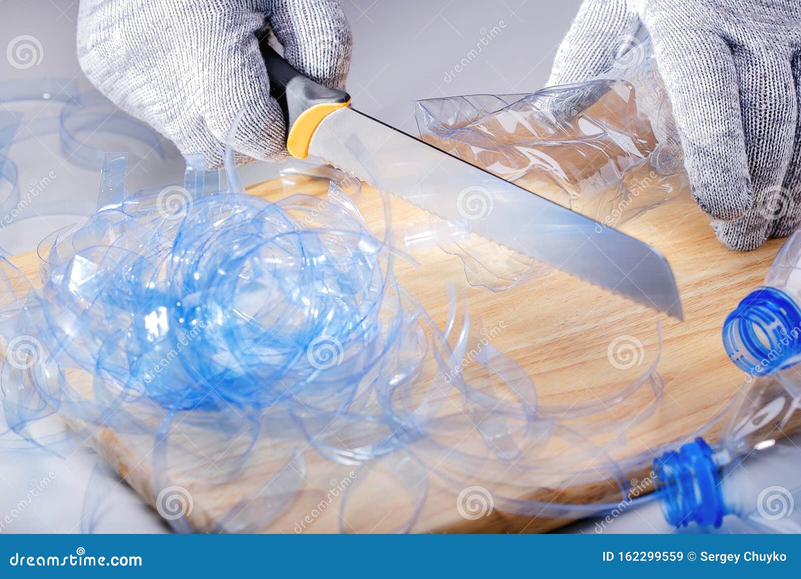 Concept Recycled Plastic Waste is Cut in Small Pieces. Stock Image ...