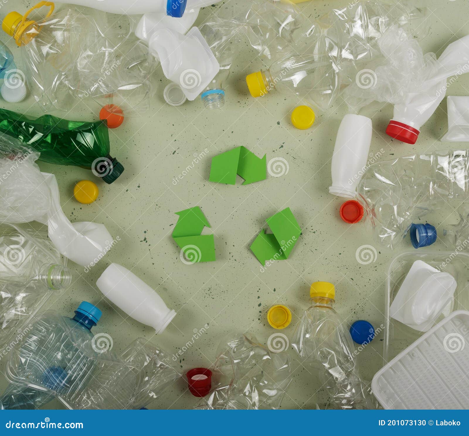 Concept of Recycling Raw Materials. Recycling of Plastic Waste Stock ...