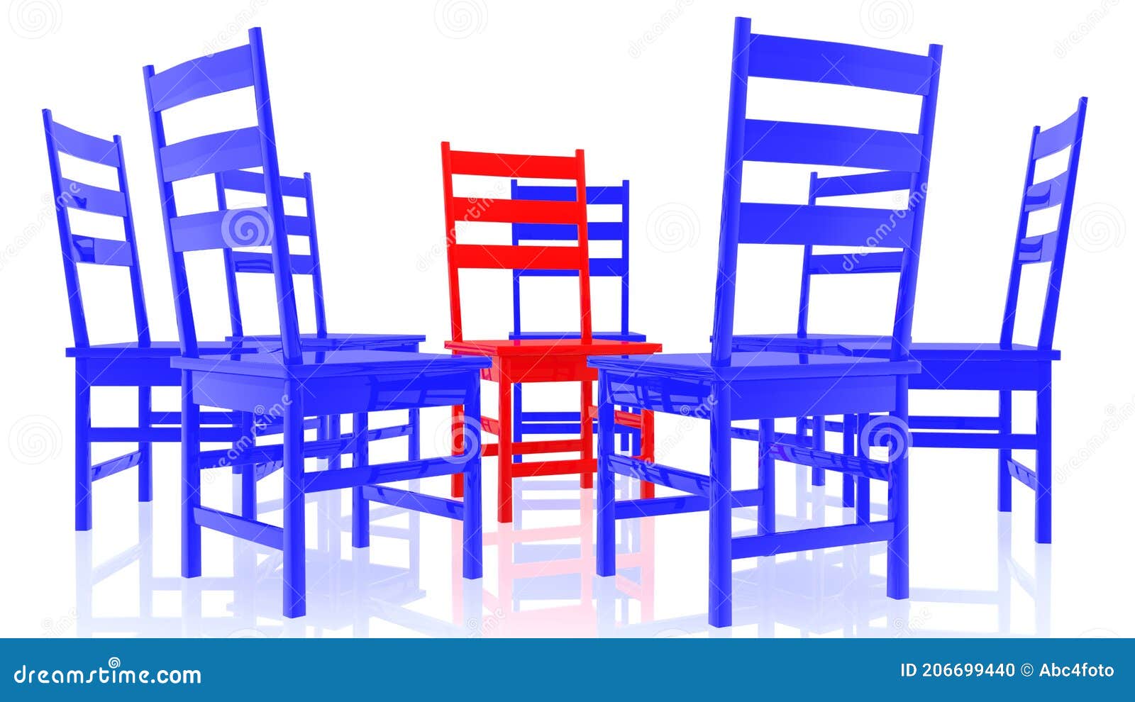 Concept of Red and Blue Chairs Stock Illustration - Illustration of ...