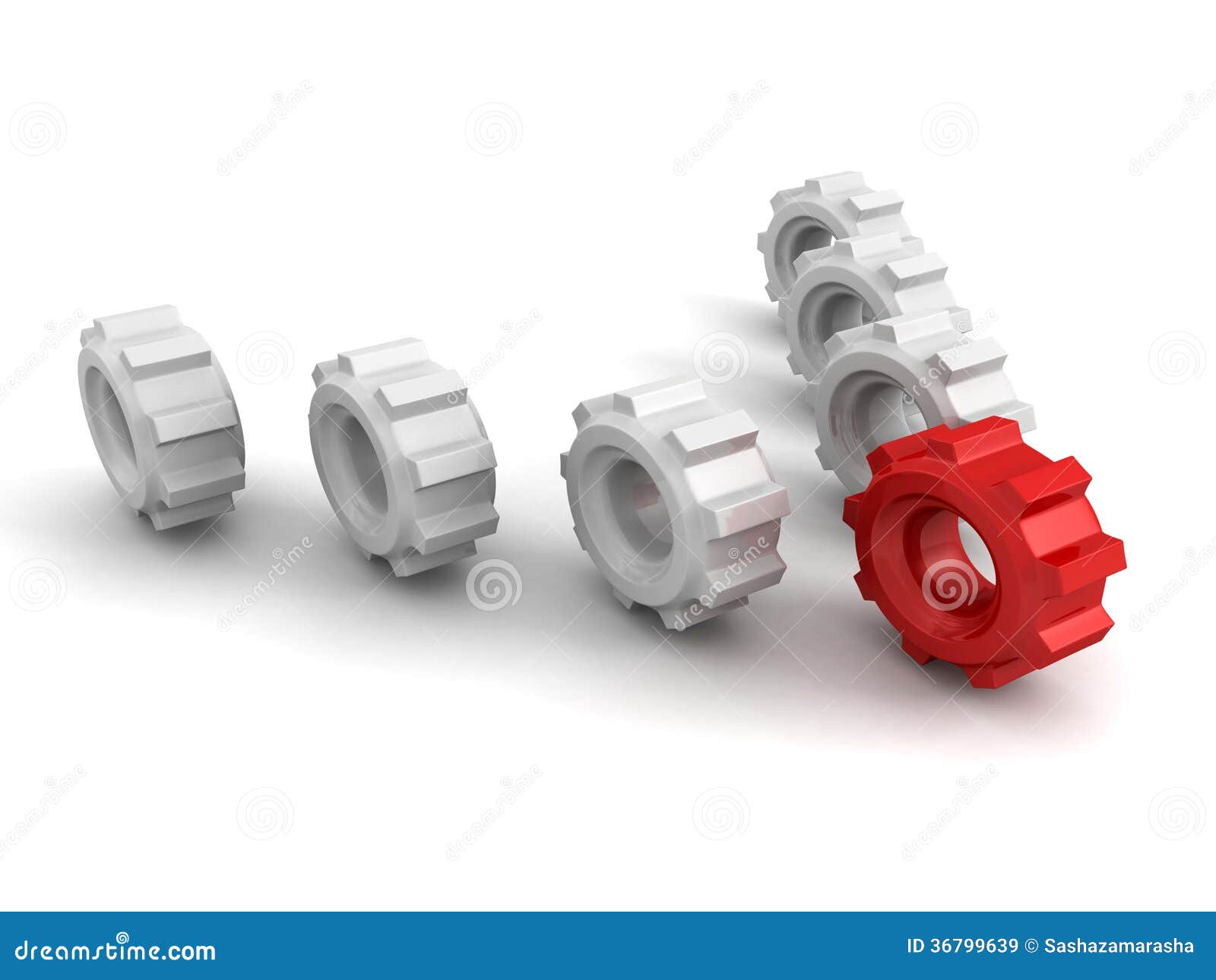 Concept Red Gear Team Leader Moving Forward To Success Stock ...