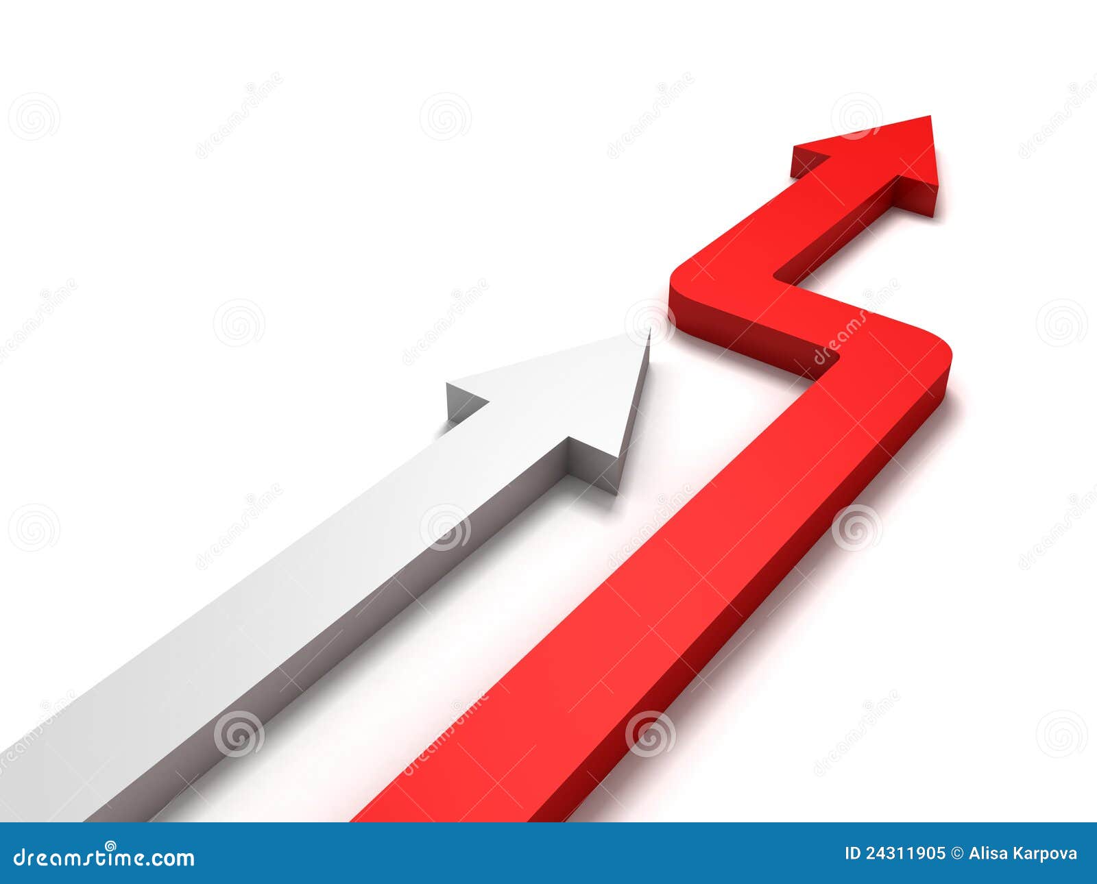 Concept Red Leader Arrow Win Business Competition Stock Illustration ...