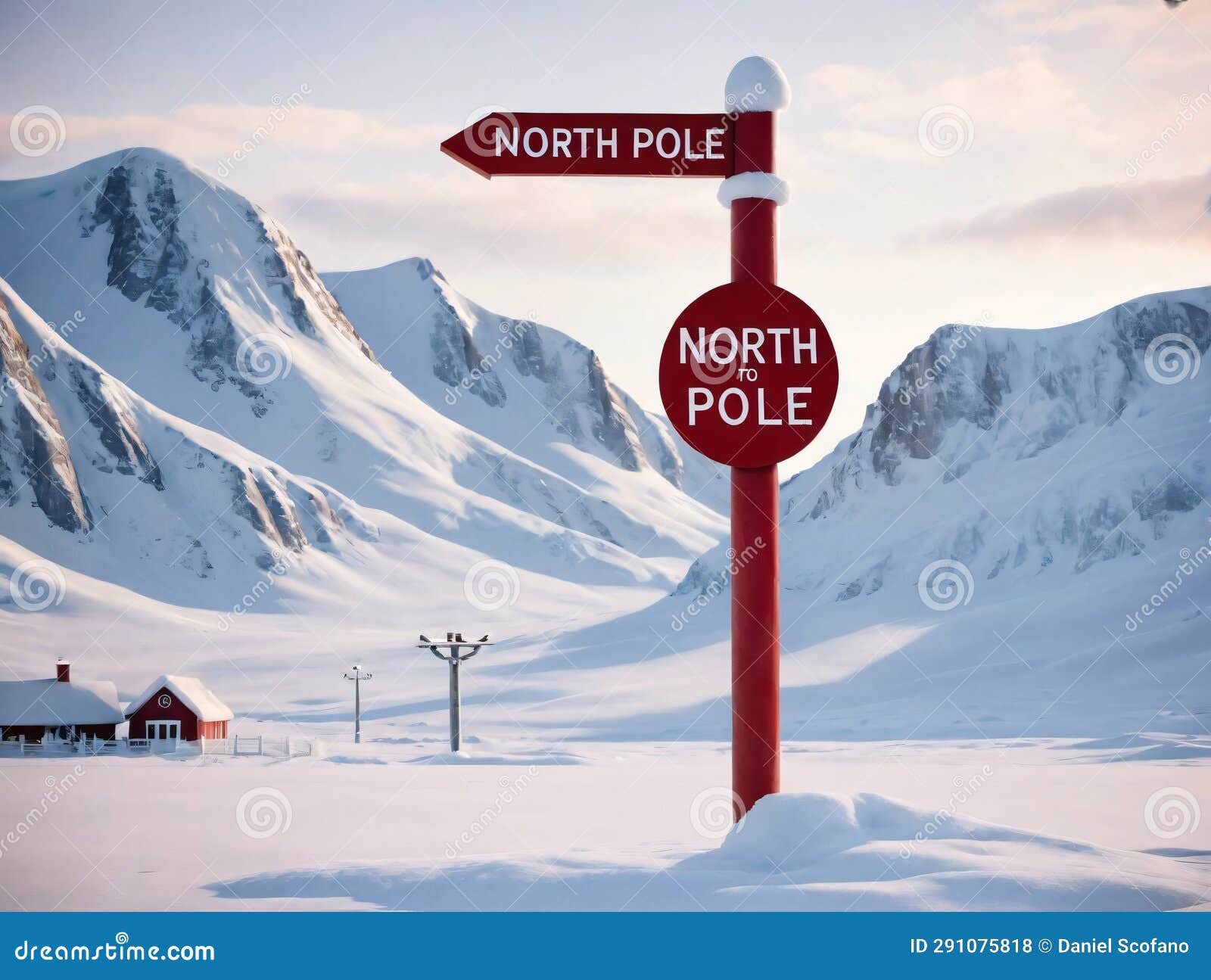 A Red Pole with a Sign. Generative AI Stock Illustration - Illustration ...