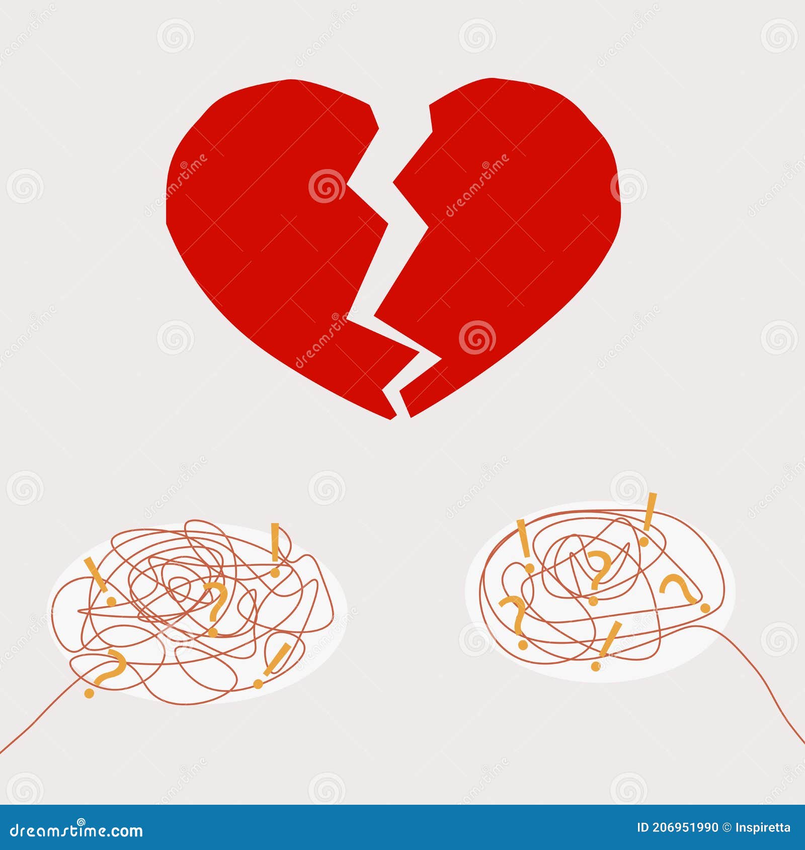 Concept Of Relationship Spat, Broken Heart And Two Dialog Boxes With ...