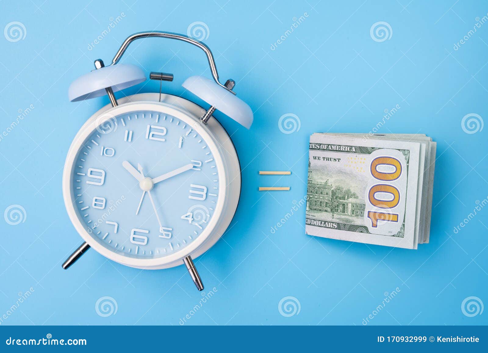 Time is equal to money stock image. Image of currency - 170932999