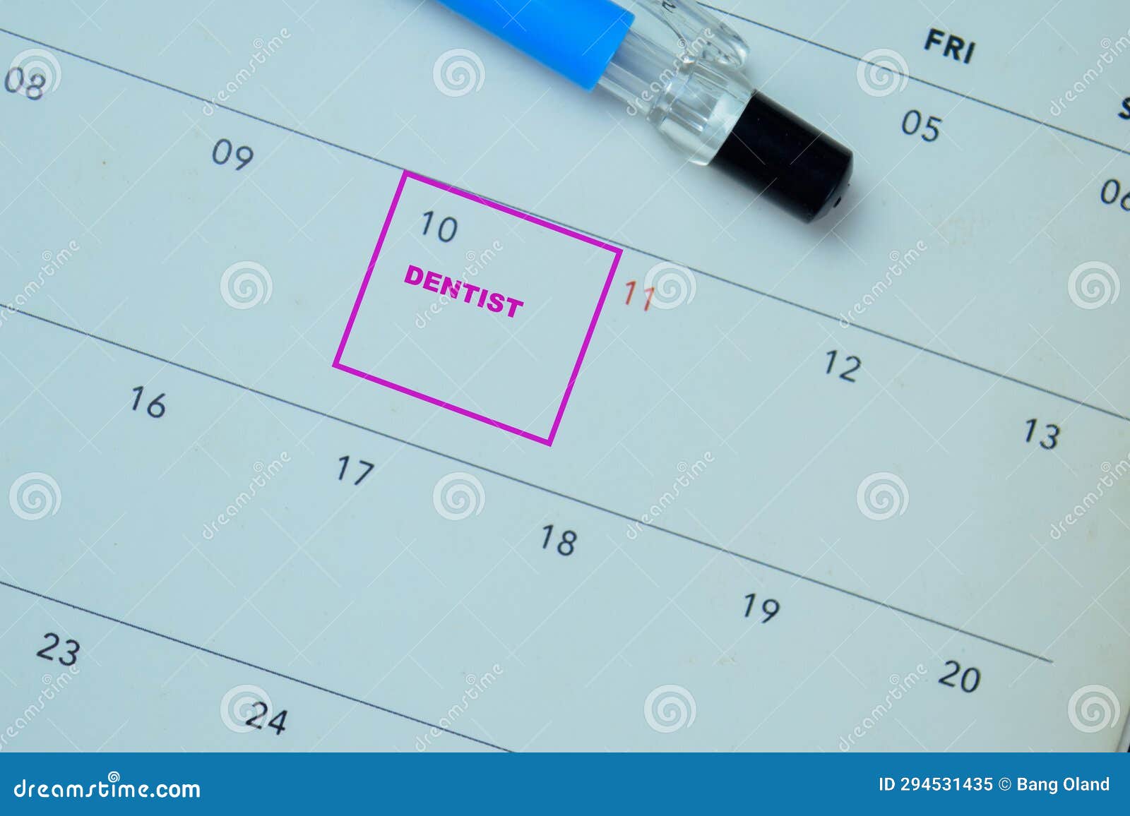 Concept of Reminder Going To Dentist Write on Calendar Stock Image ...