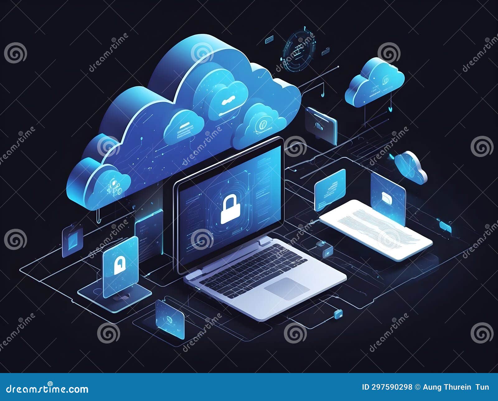 The Importance and Potential of Cloud Data Storage Stock Illustration ...