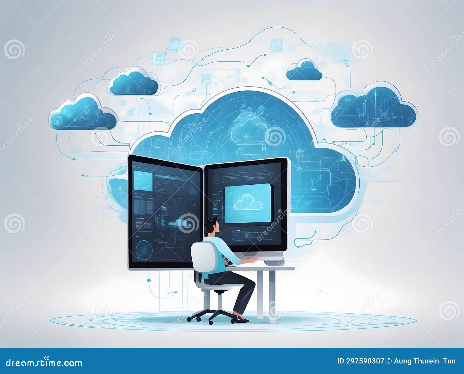 The Importance and Potential of Cloud Data Storage Stock Illustration ...