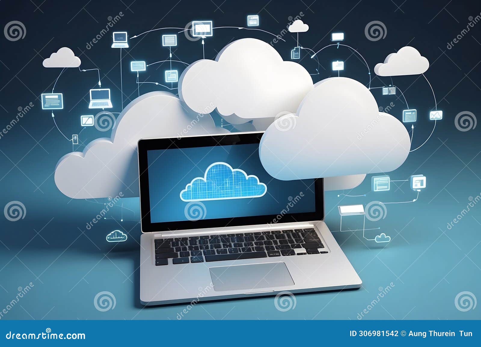 A Concept of Remote Data Storage in the Future Stock Illustration ...