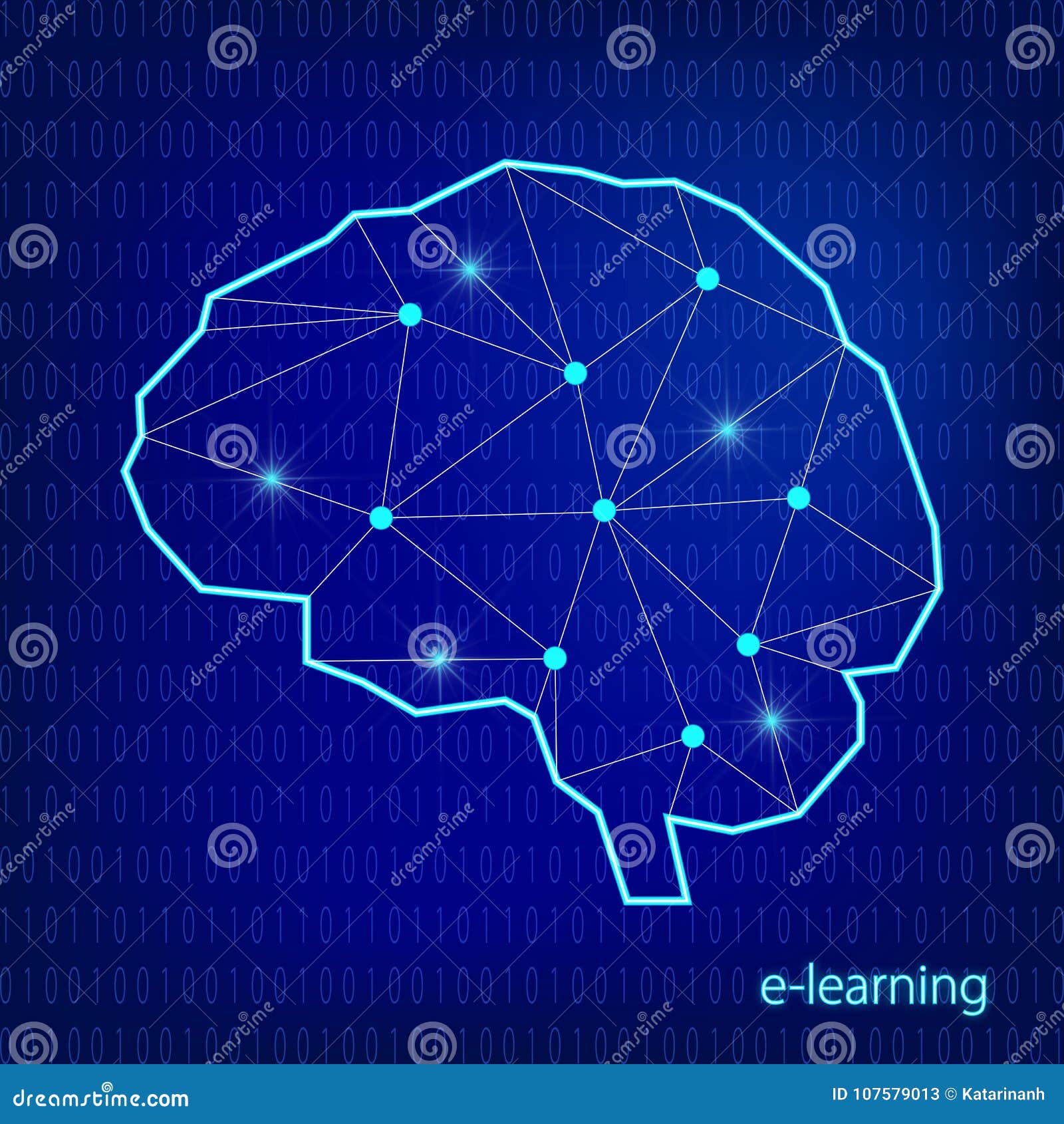 Concept Of Remote Learning. Digital Brain With Nodes On Binary Hi-tech ... Concept Of Remote Learning. Digital Brain With Nodes On Binary Hi-tech ...