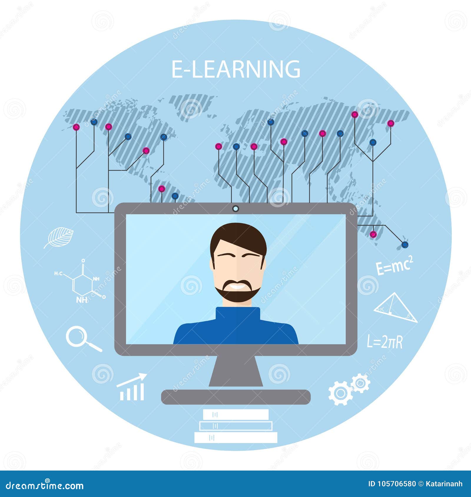Concept of Remote Learning. E-learning School University Illustration ...