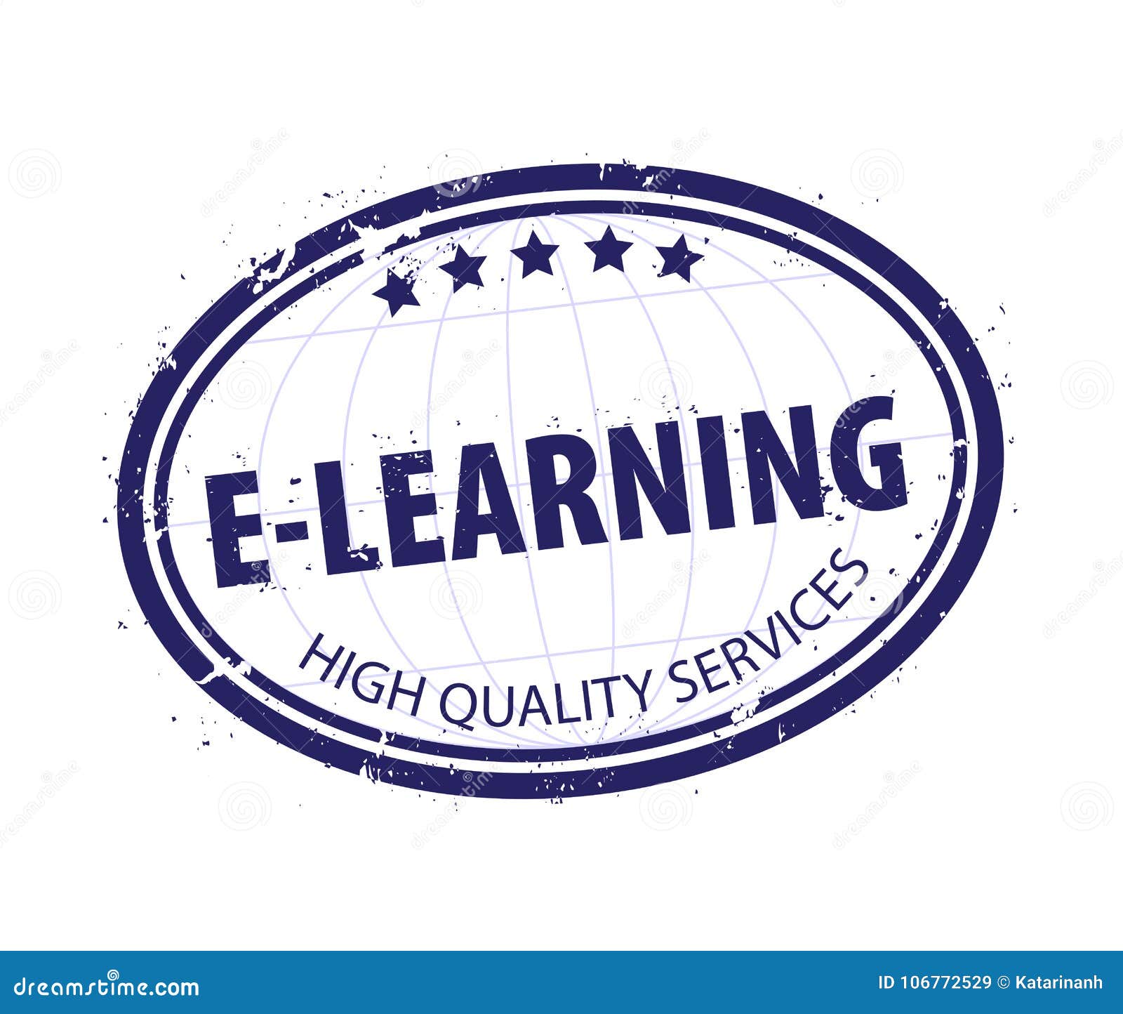 Concept of Remote Learning. E-learning. Stamp Stock Vector ...