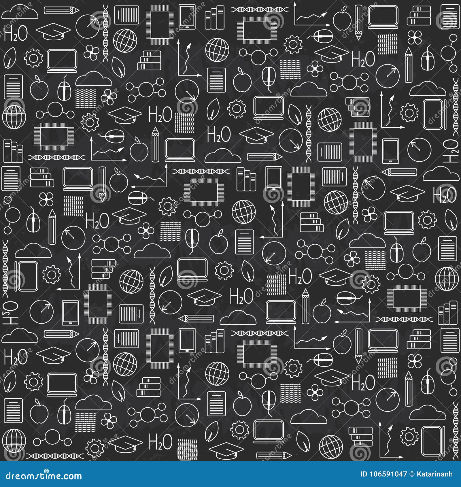 Concept of Remote Learning. Pattern of Education Thin Line Icons on ...