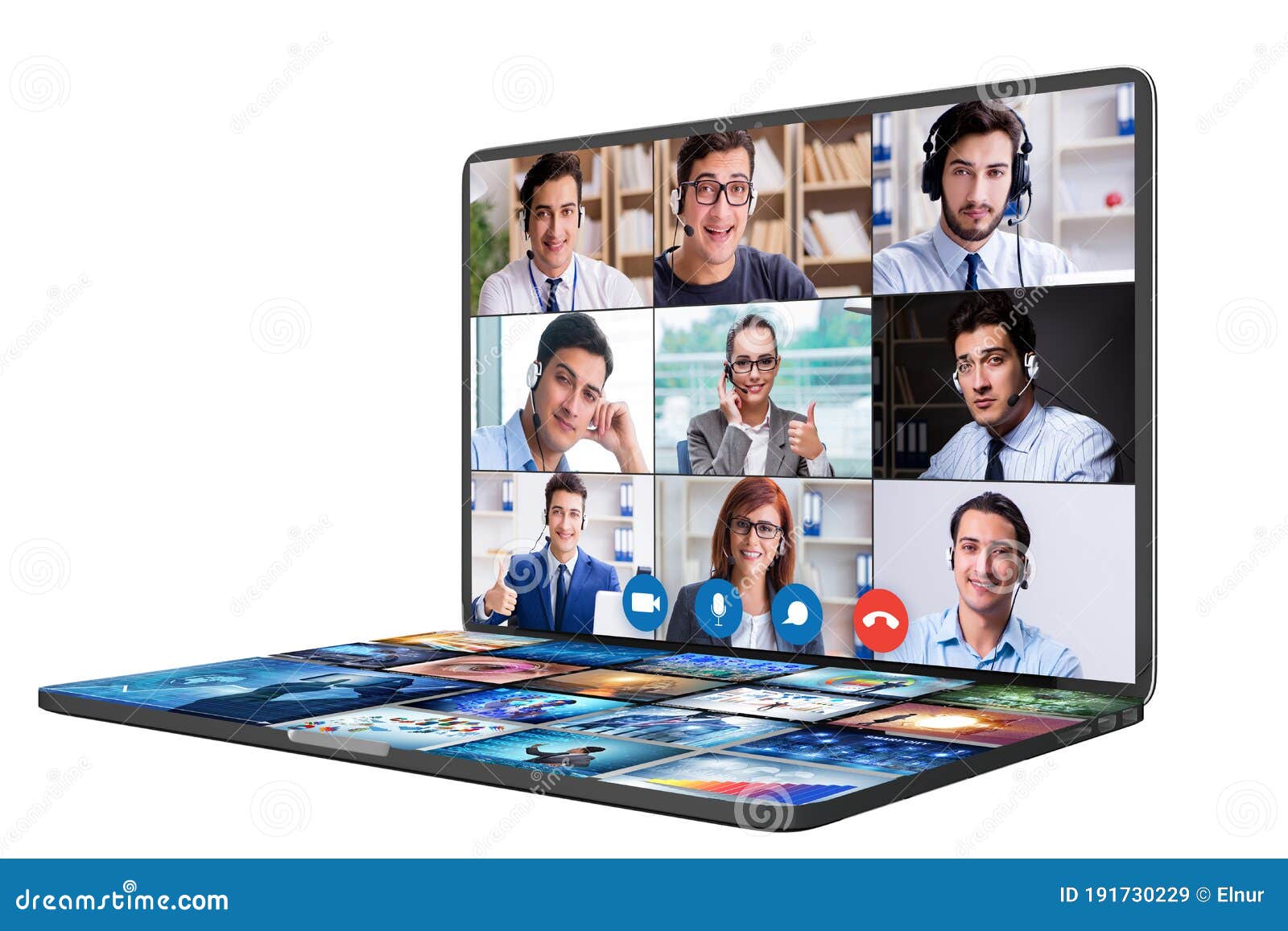 Concept of Remote Video Conferencing during Pandemic Stock Image ...
