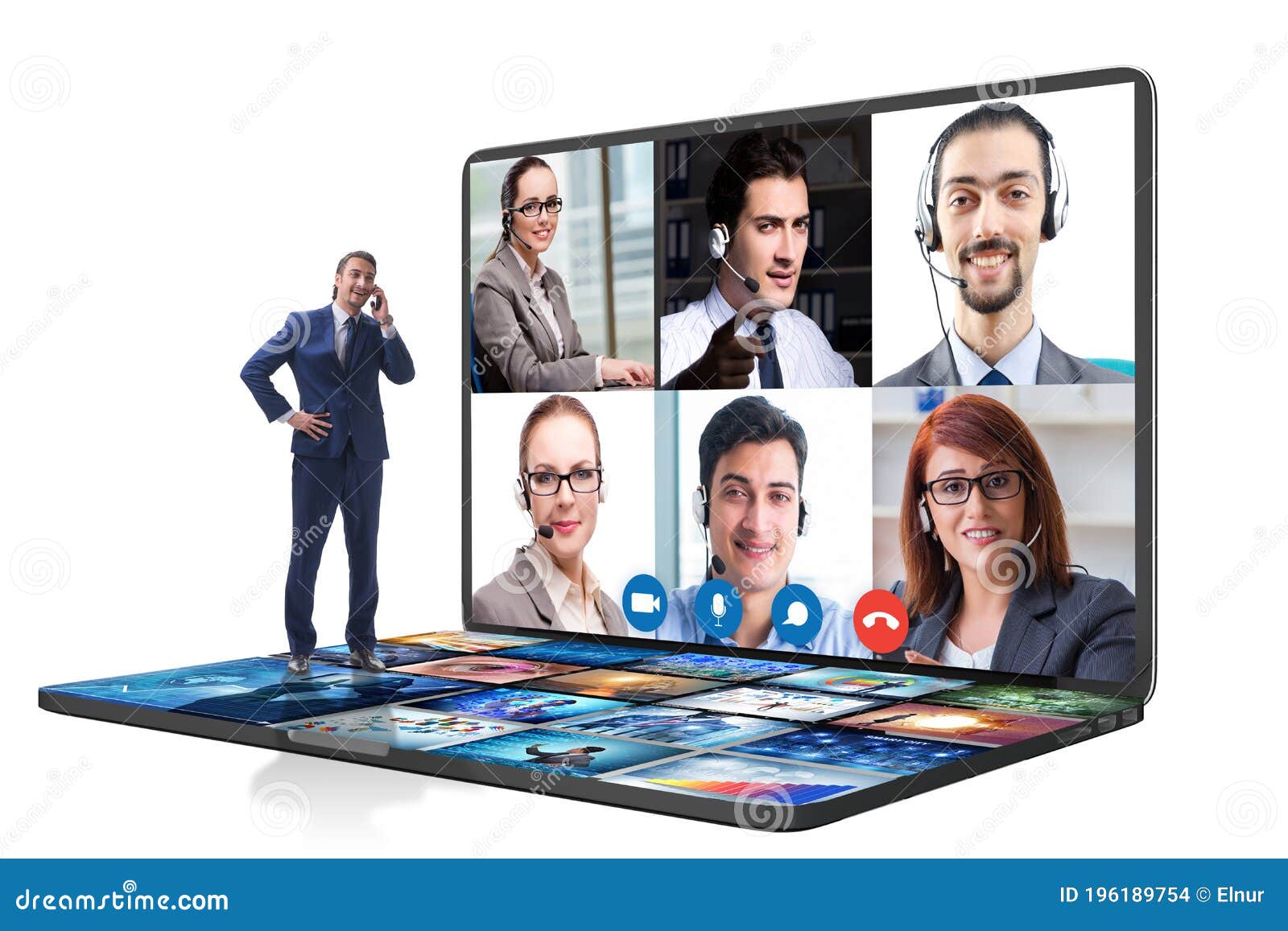 Concept of Remote Video Conferencing during Pandemic Stock Photo ...