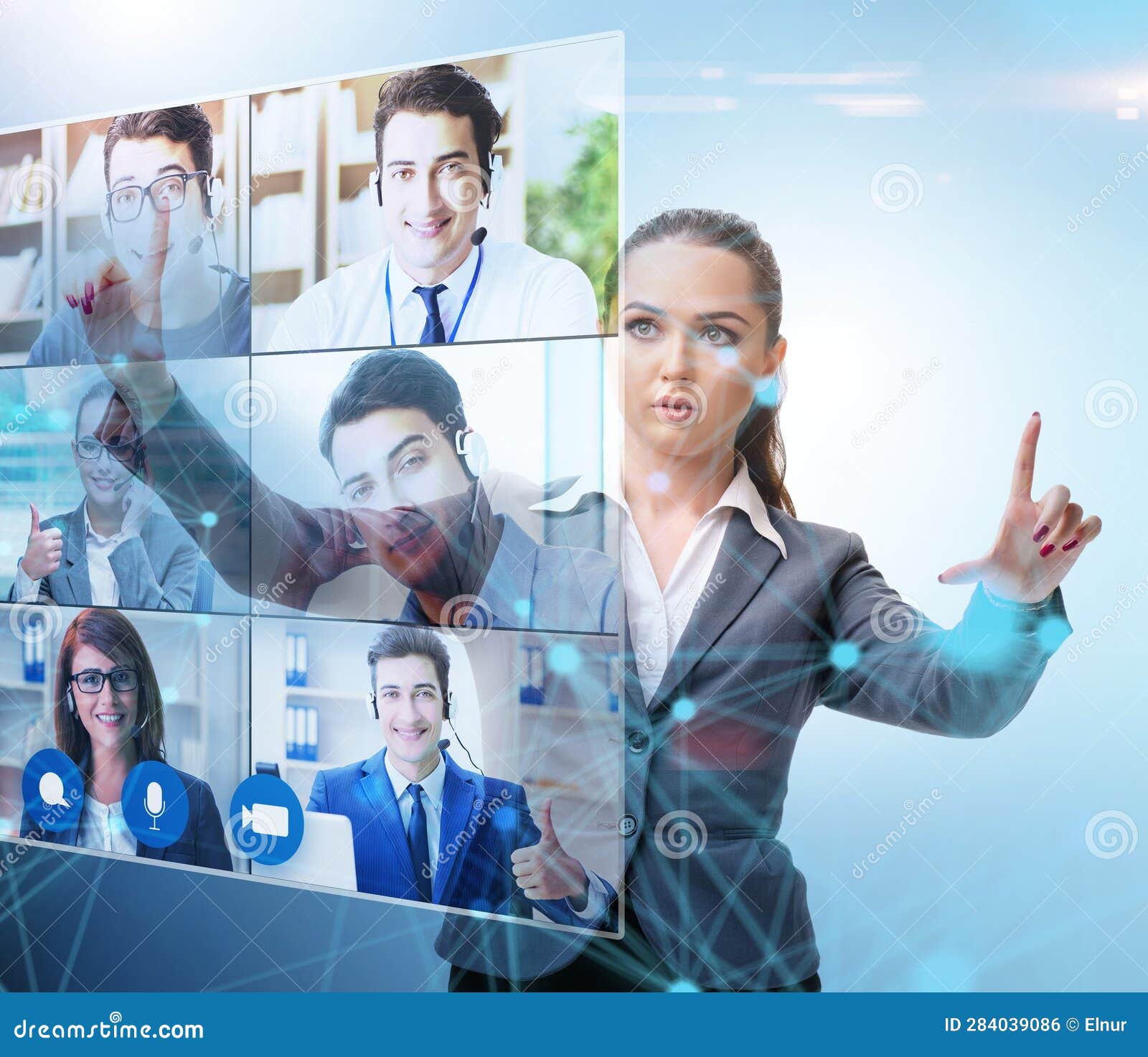 Concept of Remote Video Conferencing during Pandemic Stock Photo ...