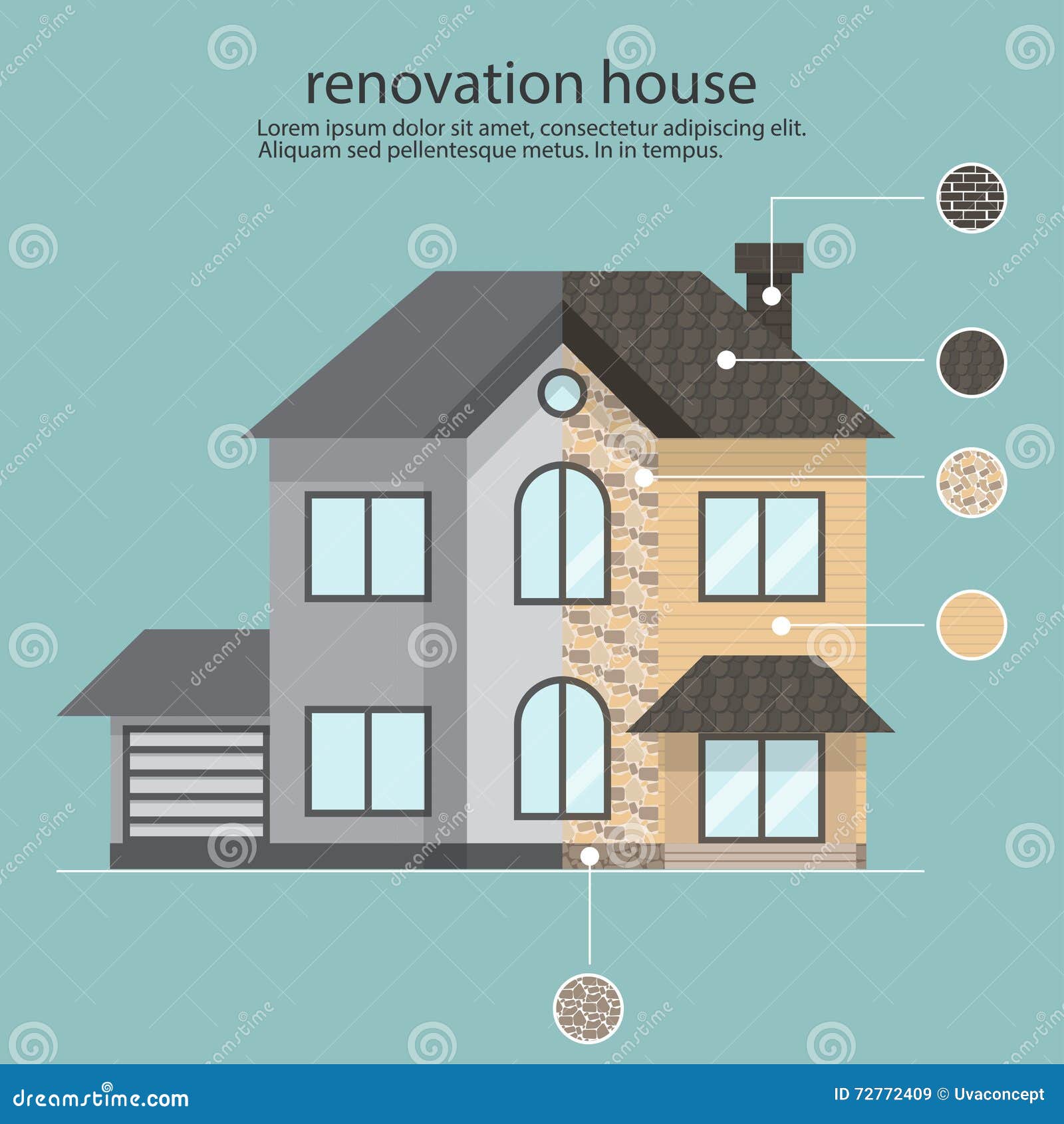 Concept Renovation Illustrations.remodeling,flat Design Ho Stock Vector ...