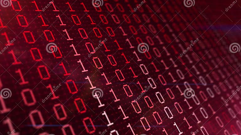 Concept Representation of Binary Code. Binary Digits 1 and 0 in Different Configurations on Red ...
