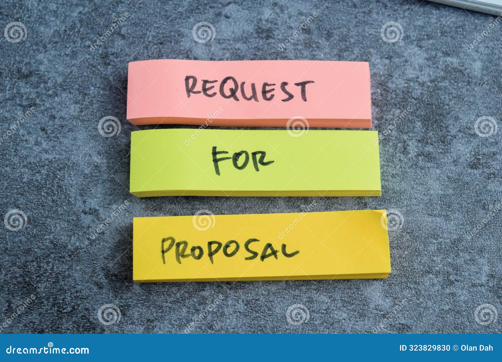 Concept of Request for Proposal Write on Sticky Notes Isolated on ...