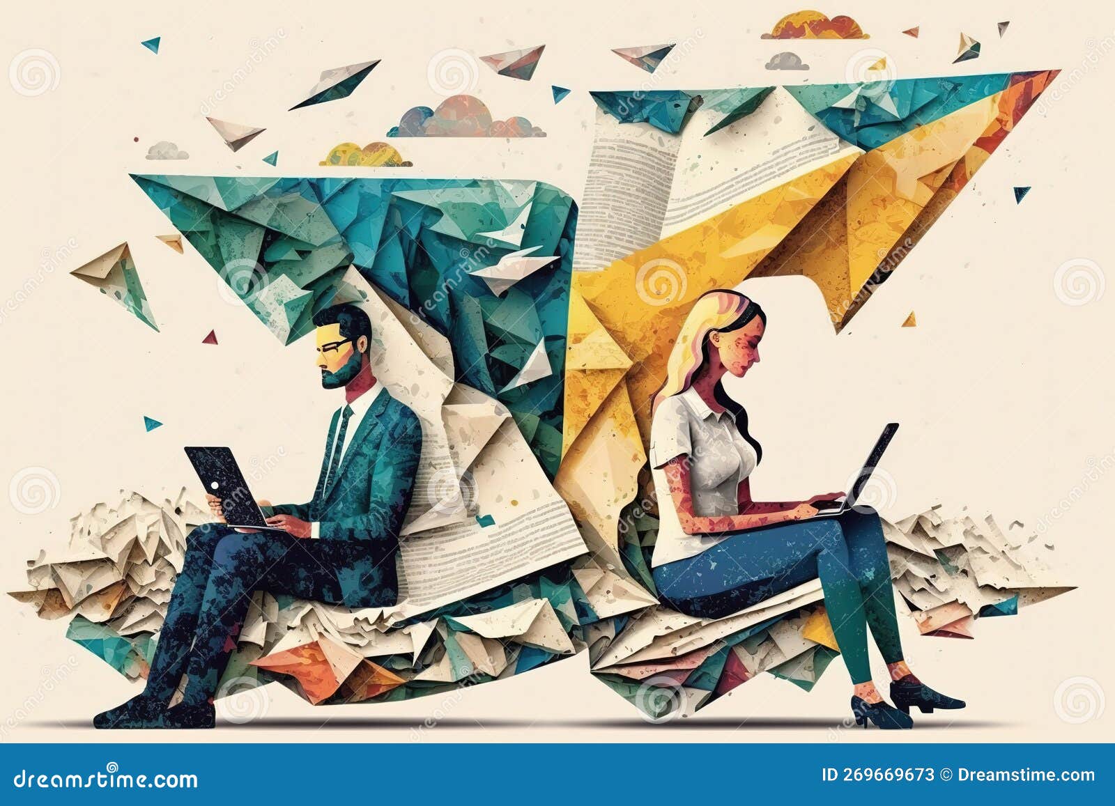 The Concept of Research and Teamwork Stock Illustration - Illustration ...