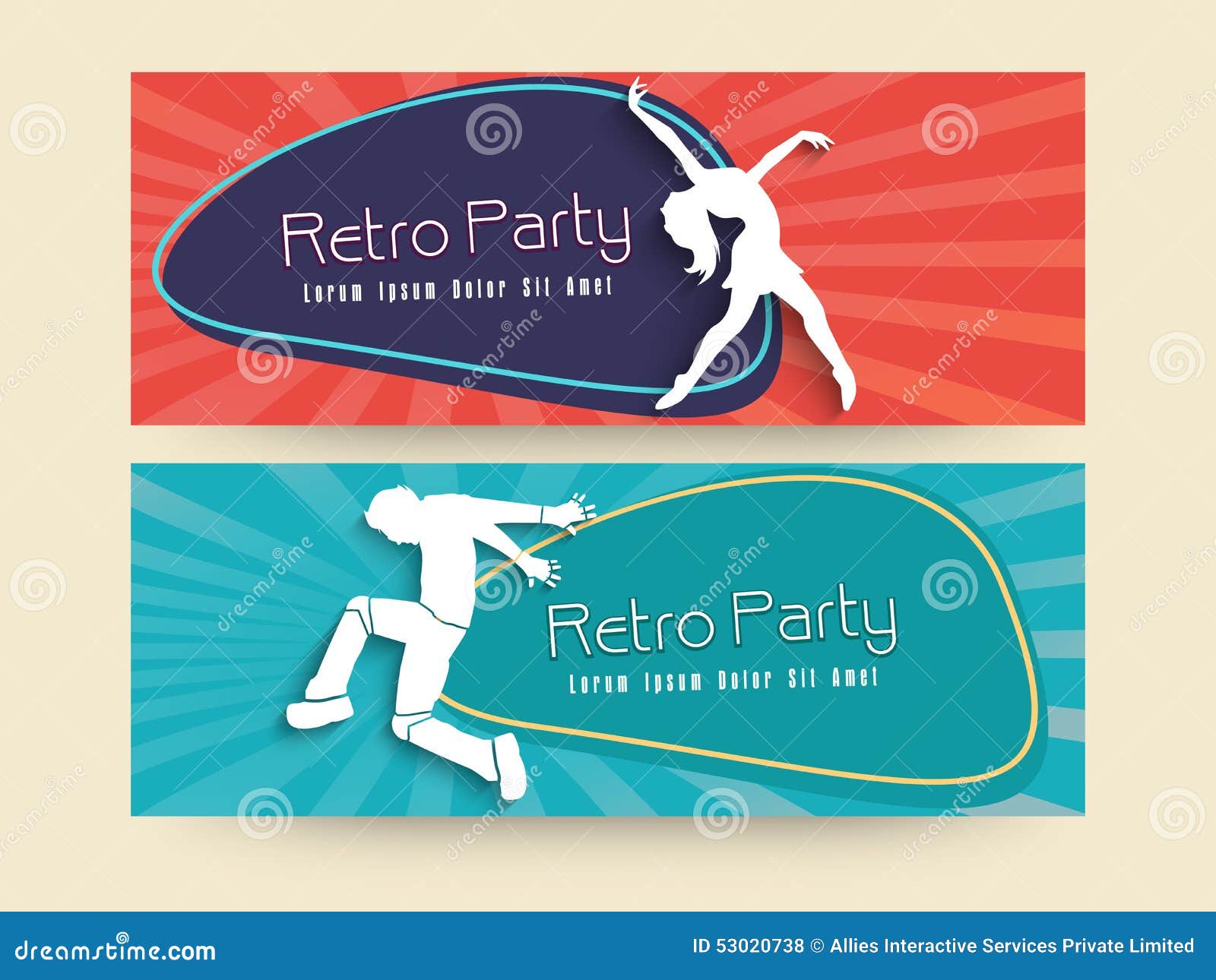 Concept of Retro Party Header or Banner. Stock Illustration ...