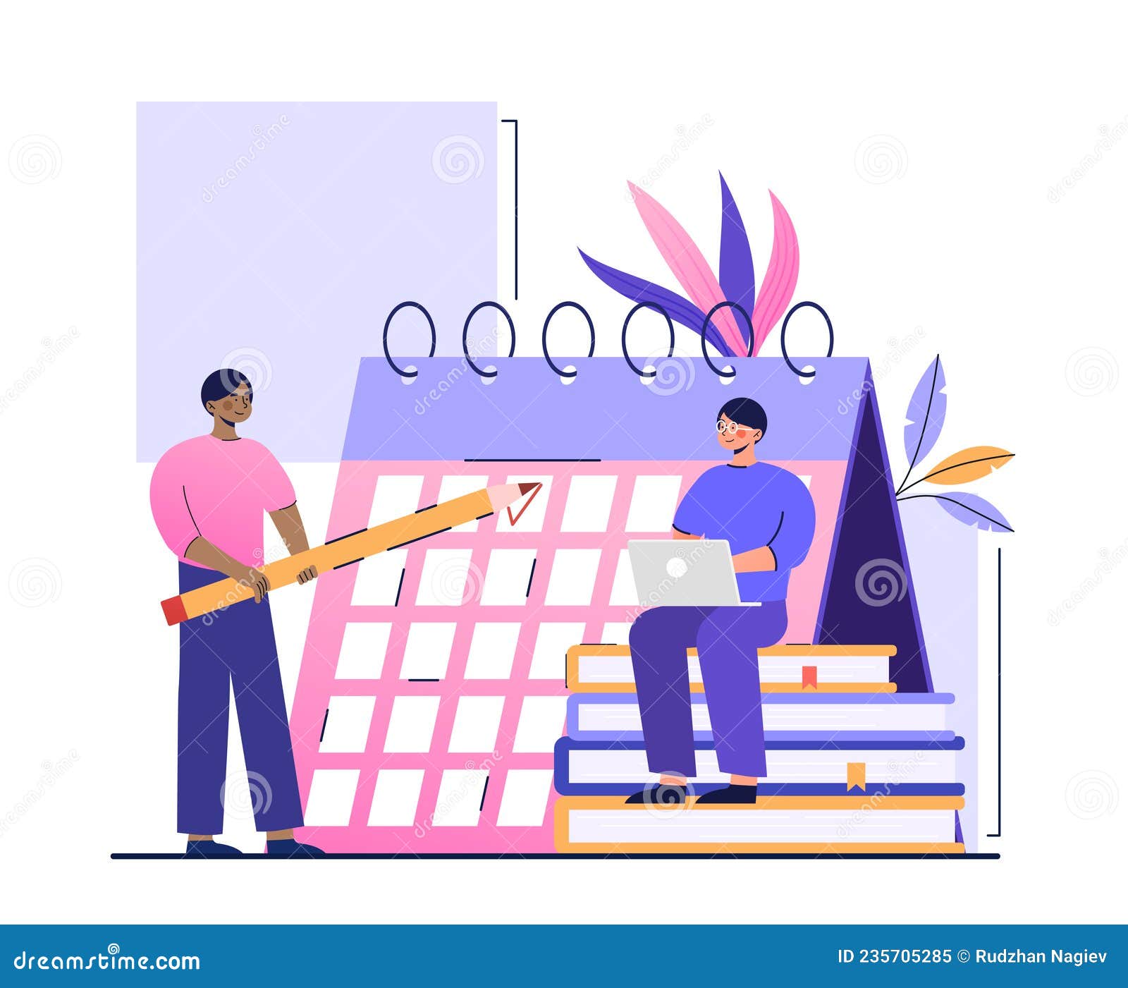 Revision Week Concept Banner Header Vector Illustration | CartoonDealer ...