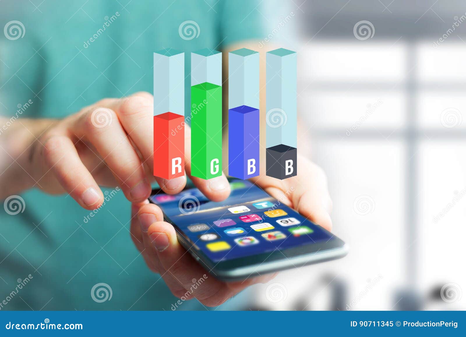 Concept of a RGB Inkjet Level Interface Over a Device - Computer Stock ...