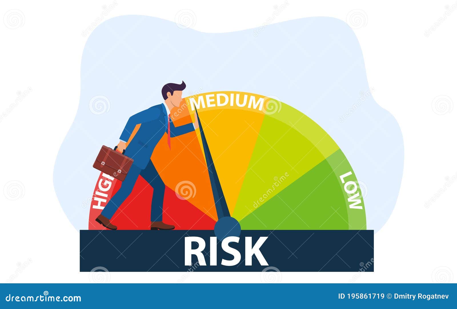 The Concept of Risk on the Speedometer Stock Vector - Illustration of ...