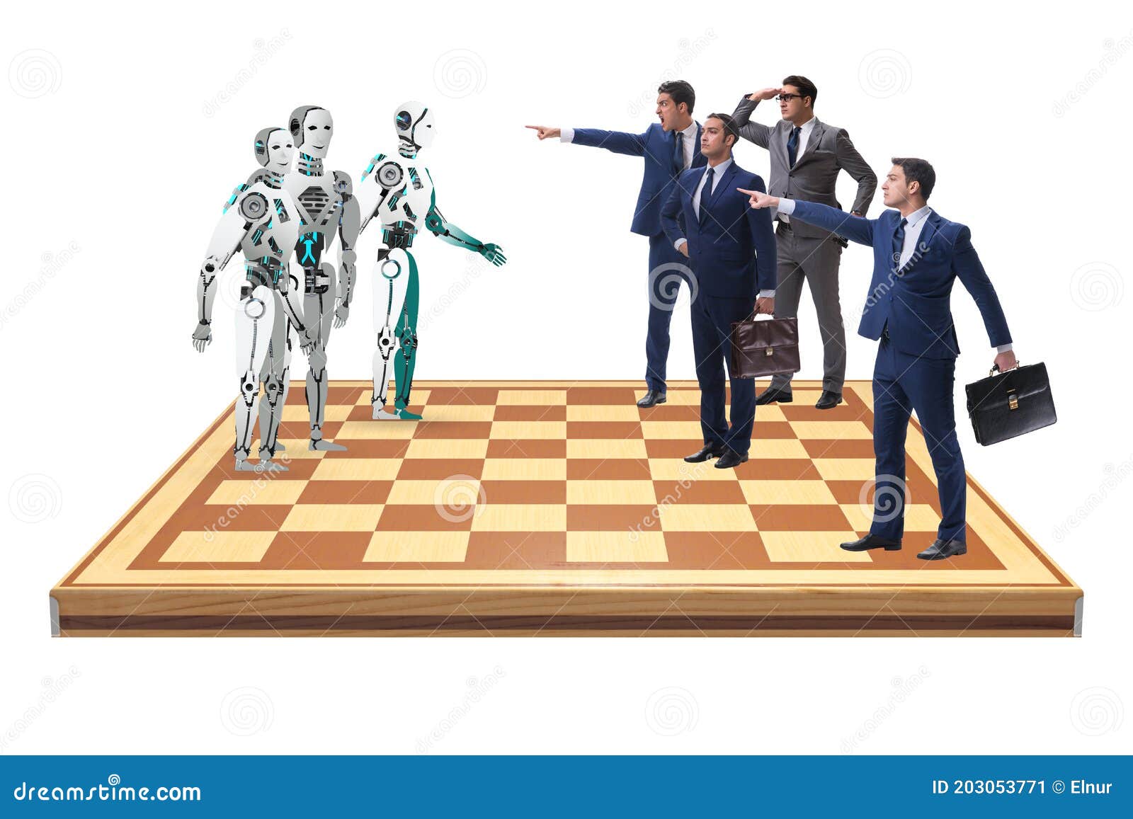 Concept of Rivalry between Robots and Humans Stock Image - Image of ...