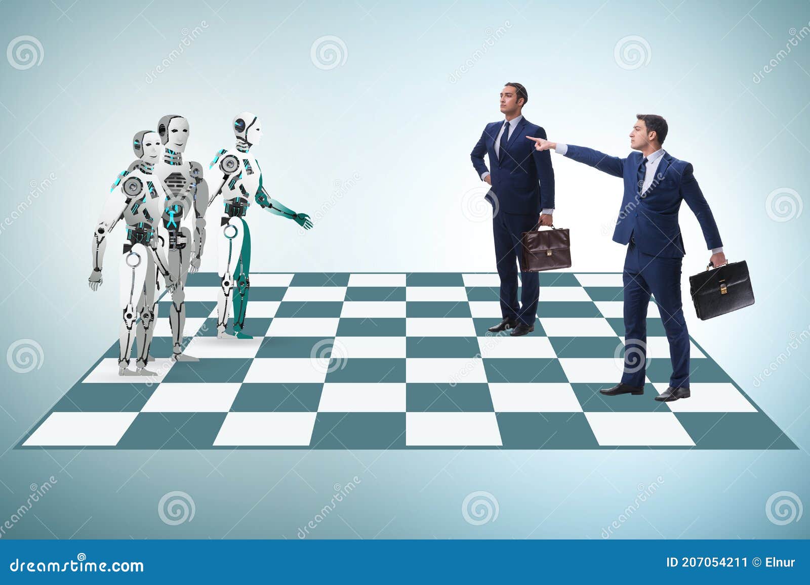 Concept of Rivalry between Robots and Humans Stock Image - Image of ...