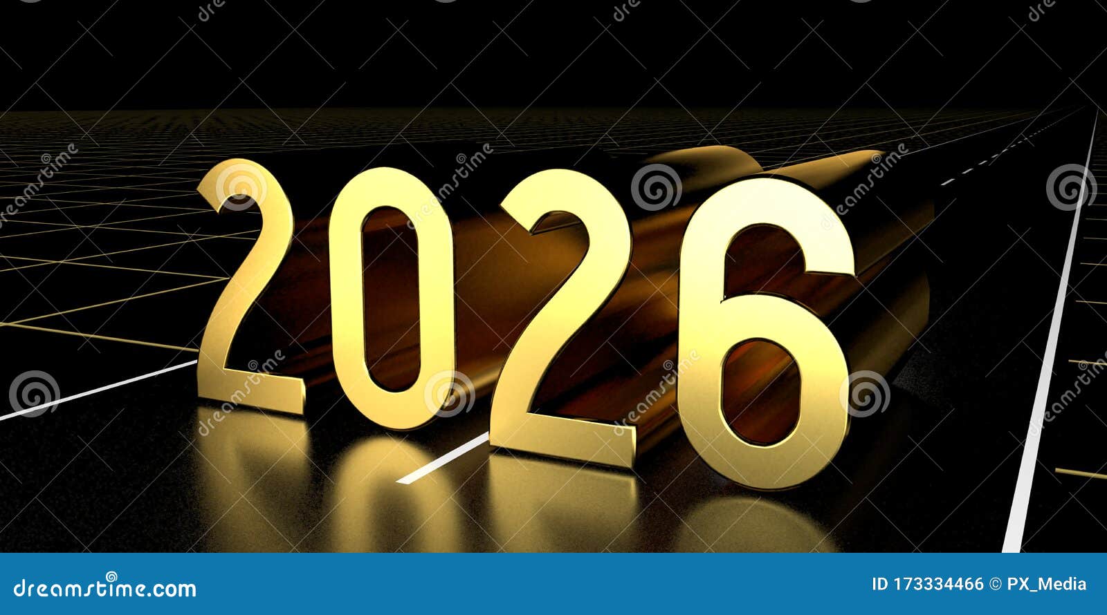 2026 Concept, Road - 3D Rendering Stock Illustration - Illustration of ...